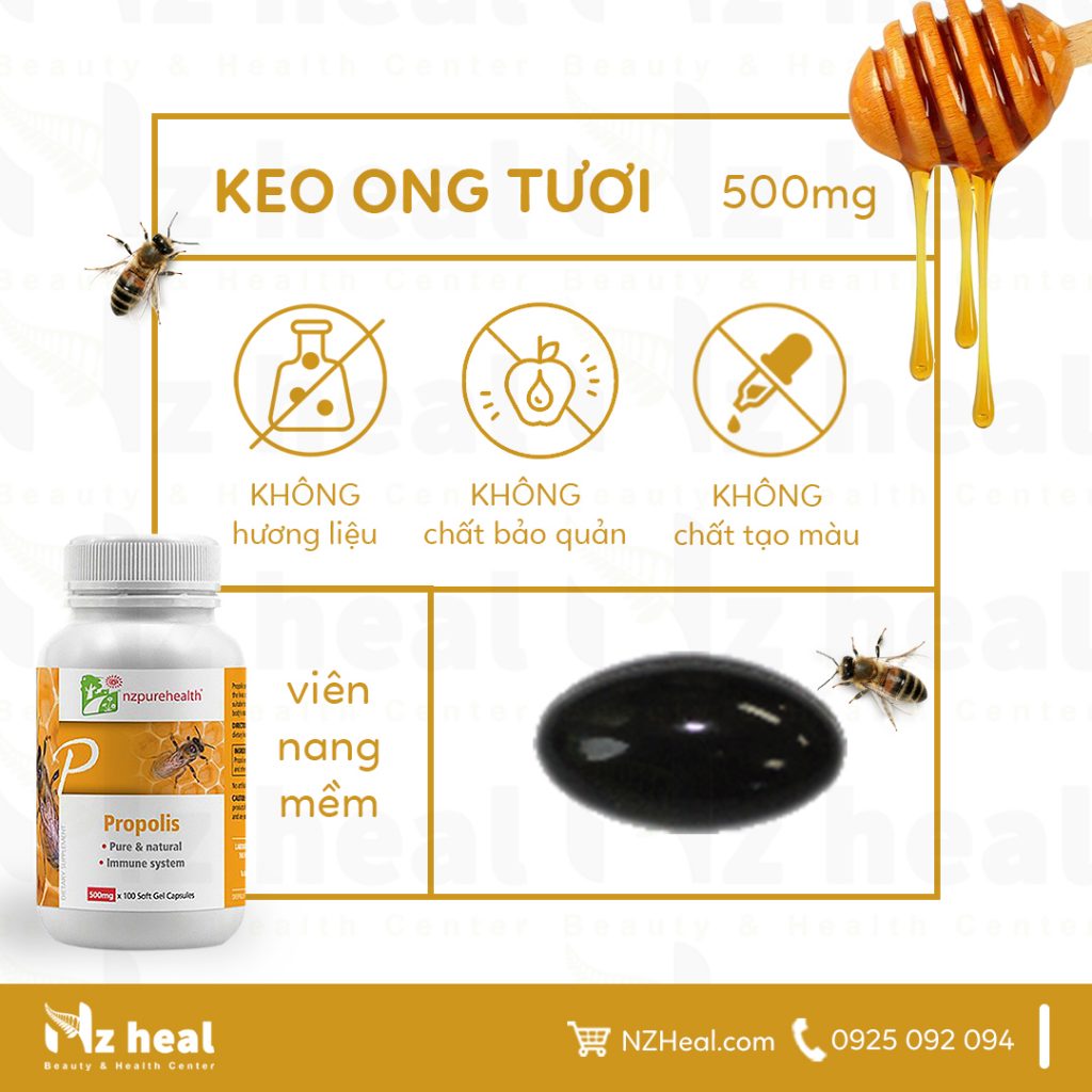 Viên Uống Keo Ong Tăng Đề Kháng Nzpurehealth 100 Viên | Nzheal.com