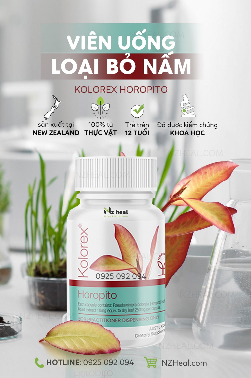 Viên uống Kolorex Horopito (60 viên): loại bỏ nấm candida, khoang miệng ...
