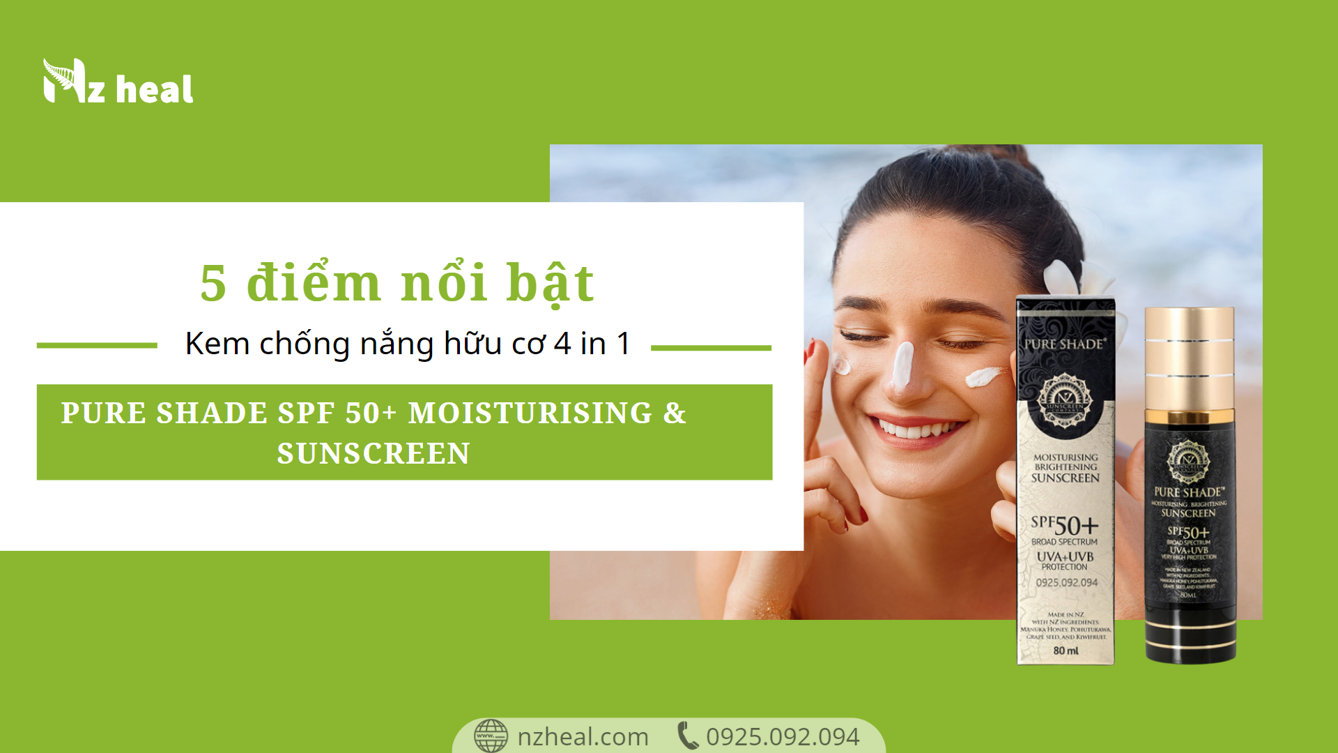 5 điểm nổi bật của kem chống nắng hữu cơ 4 in 1 Pure Shade SPF 50 ...